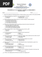 1st Quarter Exam in SHS FABM1 | PDF | Debits And Credits | Corporate Jargon