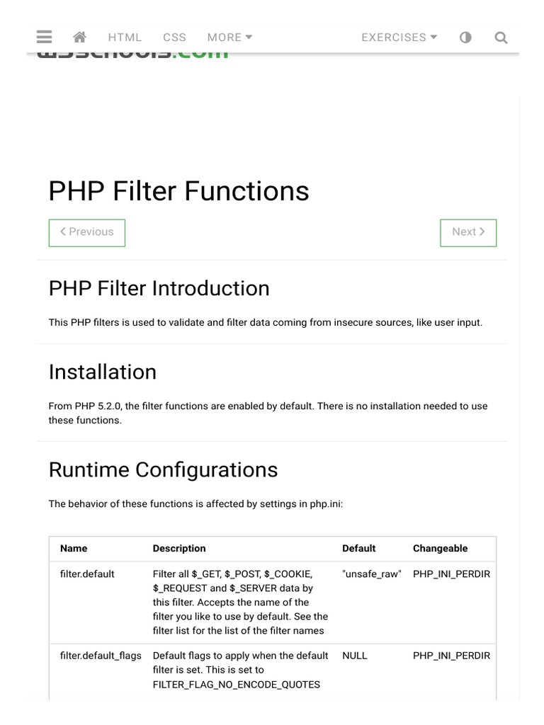 An Overview Of Php Filter Functions Validating And Sanitizing User Input Pdf Php I Pv6