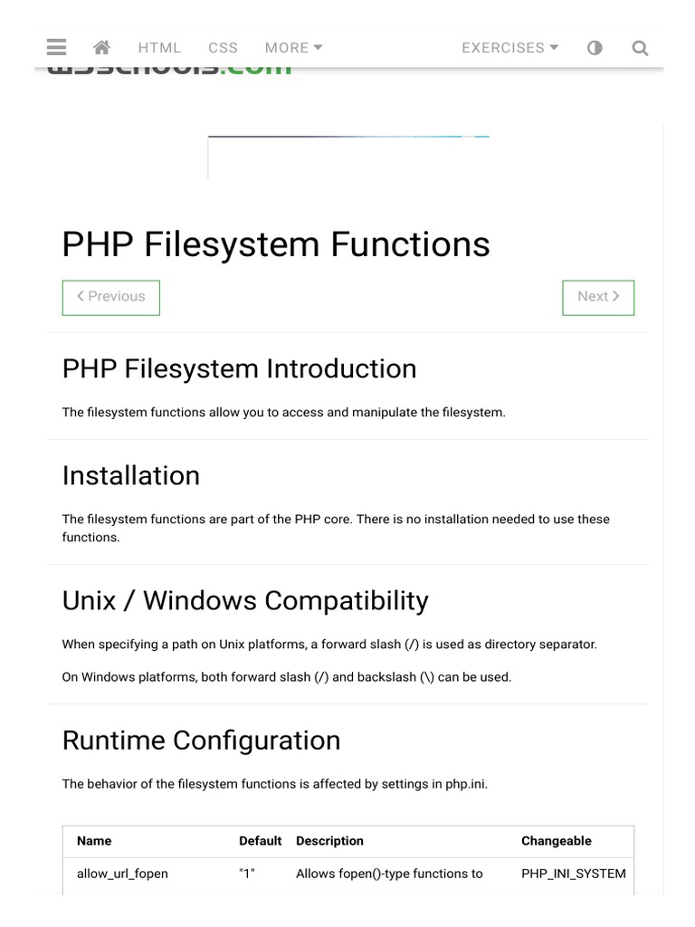 PHP Filesystem Functions | PDF | File System | Php