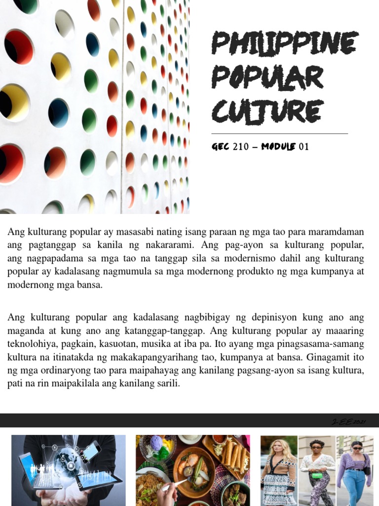 Module 1 Philippine Popular Culture | PDF