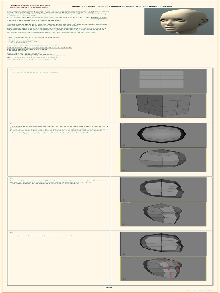 Subdivision Head Modelling | PDF | Autodesk 3ds Max | 3 D Computer Graphics