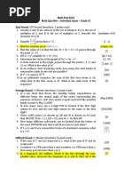 Grade 7 Math Quiz Bee Questions | PDF | Area | Ratio