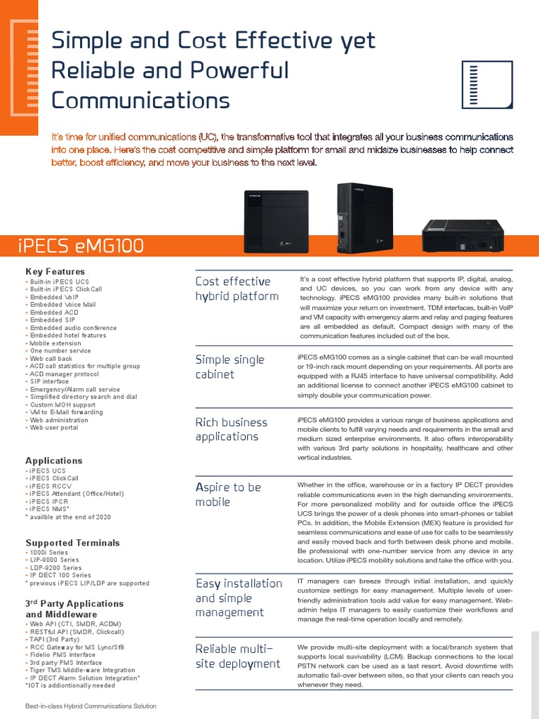 iPECS eMG100 Datasheet v.1.0 20200309 1583740237819 | PDF | Session ...