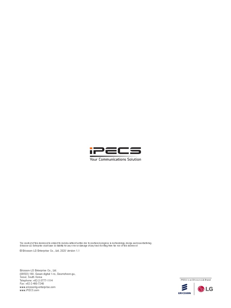 iPECS eMG800 Unified 4.0 Brochure v.1.1 20200825 1599124385635 | PDF | Call Centre | Voice Over Ip