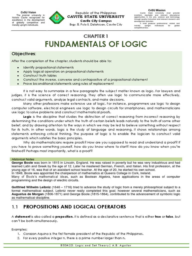 Logic and Set Theory | PDF | If And Only If | Mathematical Logic