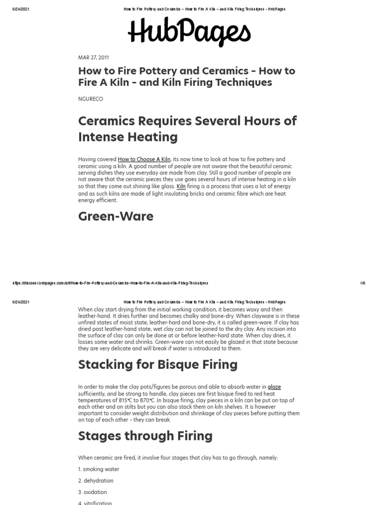 How To Fire Pottery and Ceramics - How To Fire A Kiln - and Kiln Firing ...