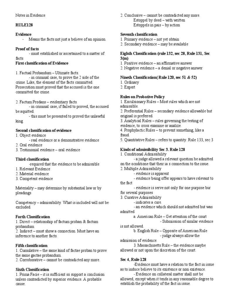 Evidence MSGR | PDF | Parol Evidence Rule | Hearsay