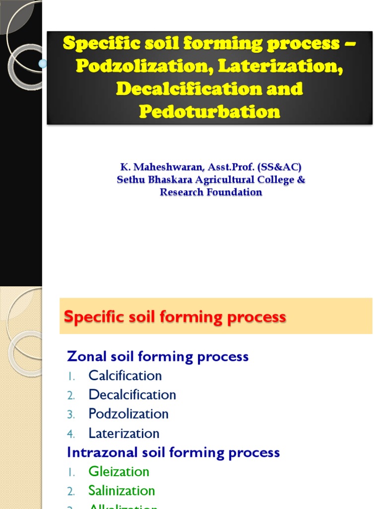 Specific Soil Forming Process - Podzolization, Laterization ...