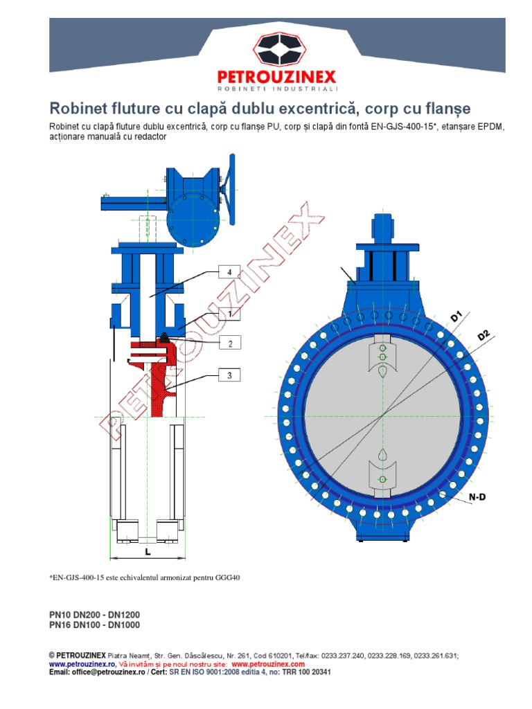 Robinet Fluture Cu Clapă Dublu Excentrică | PDF