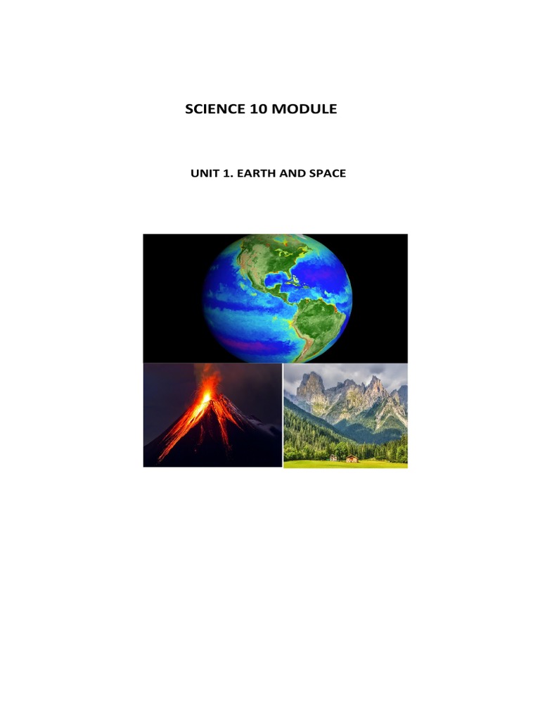 Science 10 Module: Unit 1. Earth and Space | PDF | Rock (Geology ...