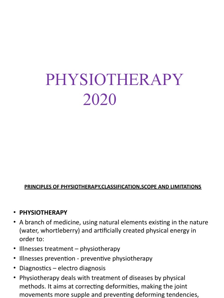 Physiotherapy Pdf Medical Specialties Medicine