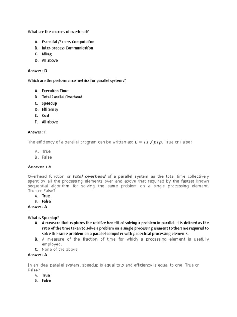 HPC MCQ | PDF | Parallel Computing | Array Data Structure