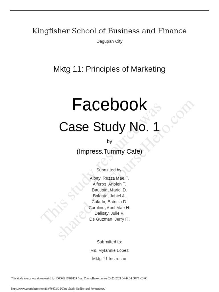 Facebook: Case Study No. 1 | PDF | Internet Access | Facebook
