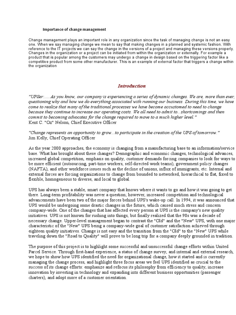 change management case study