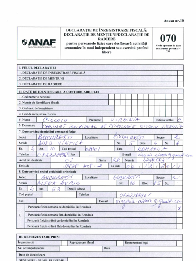 Formularul 070 | PDF