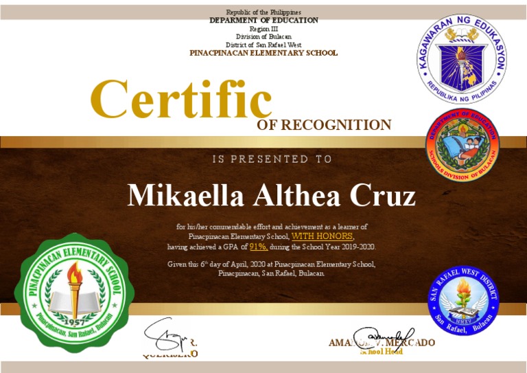 Editable Certificate Design #1 | PDF