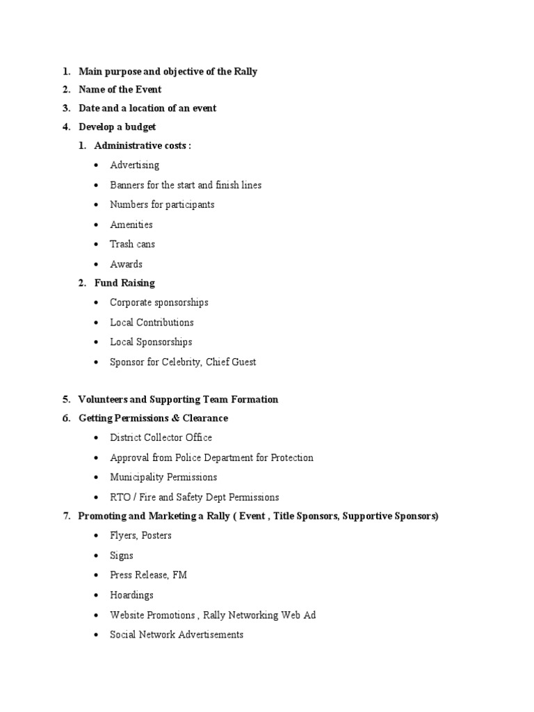 Rally Proposals | PDF