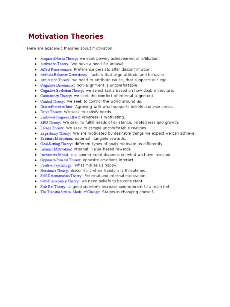 Motivation Theories | PDF | Business