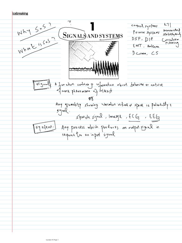 Signal and System Alan V. Oppenheim Notes of ch1 | PDF
