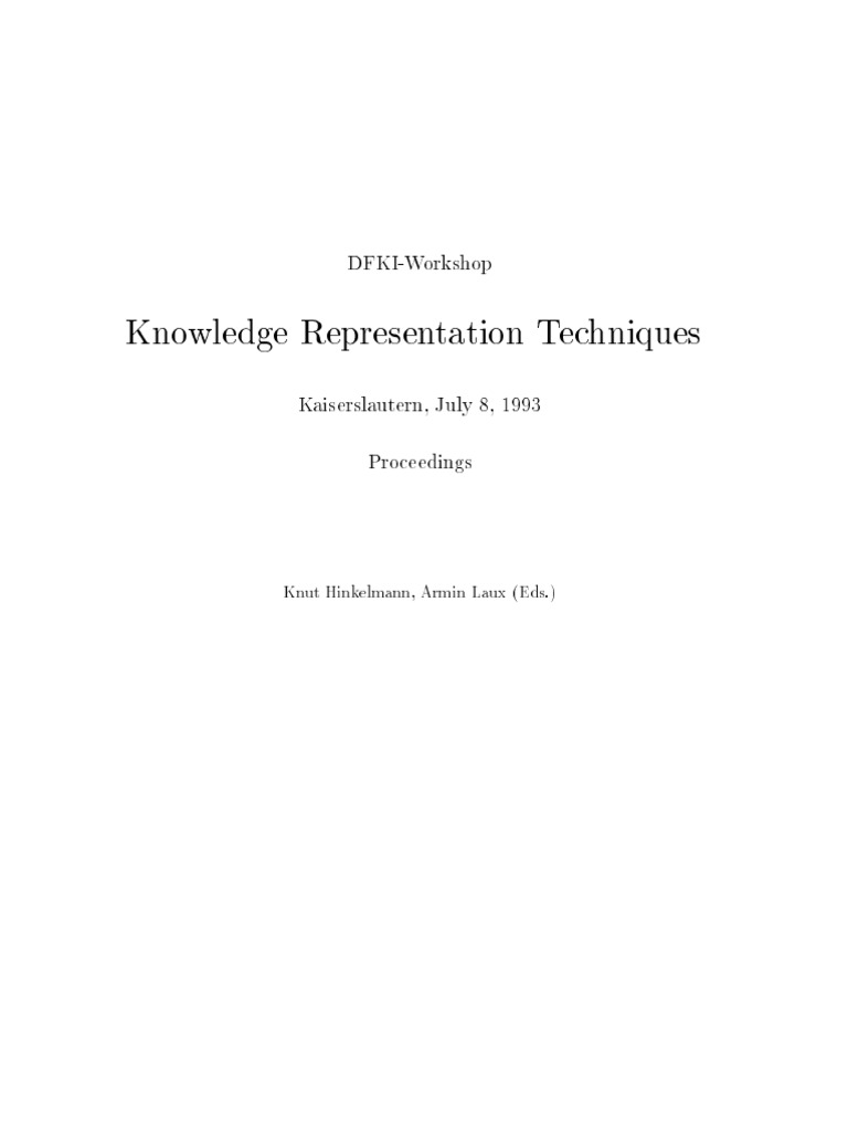 Knowledge Representation Techniques Workshop | PDF | Knowledge Representation And Reasoning ...