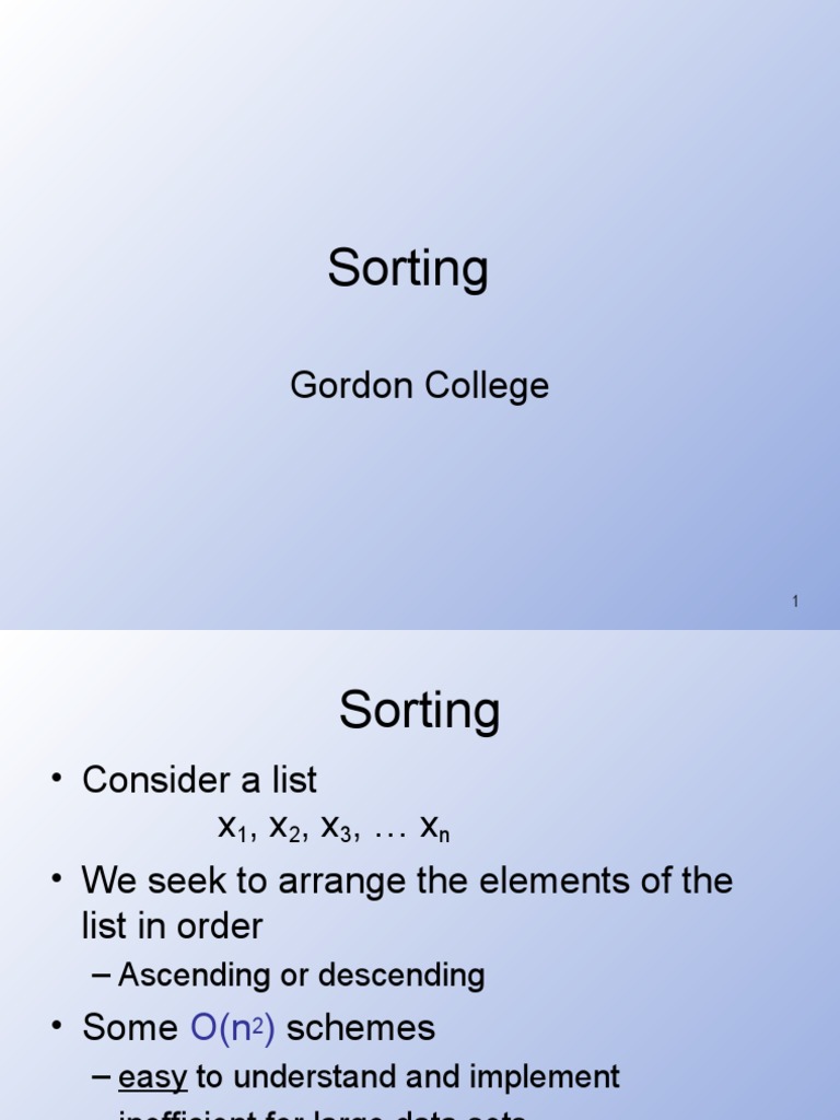 Sorting: Gordon College | PDF | Mathematical Logic | Computer Science