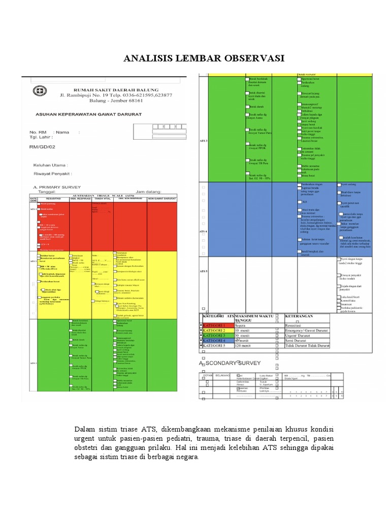 Optimasi Lembar Observasi Triase ATS | PDF