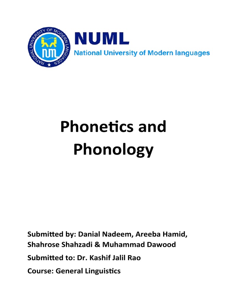 Phonetics & Phonology (Danial Nadeem, Areeba Hamid, Shahrose Shahzadi ...