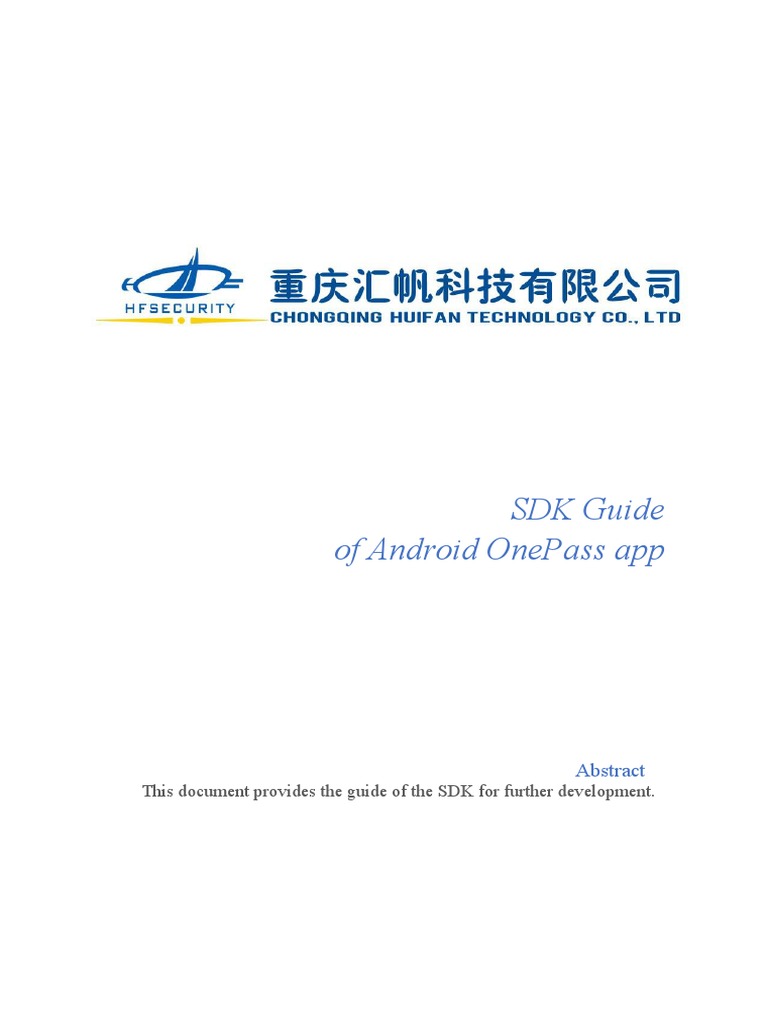 Android OnePass SDK Guide | PDF | Computers | Technology & Engineering