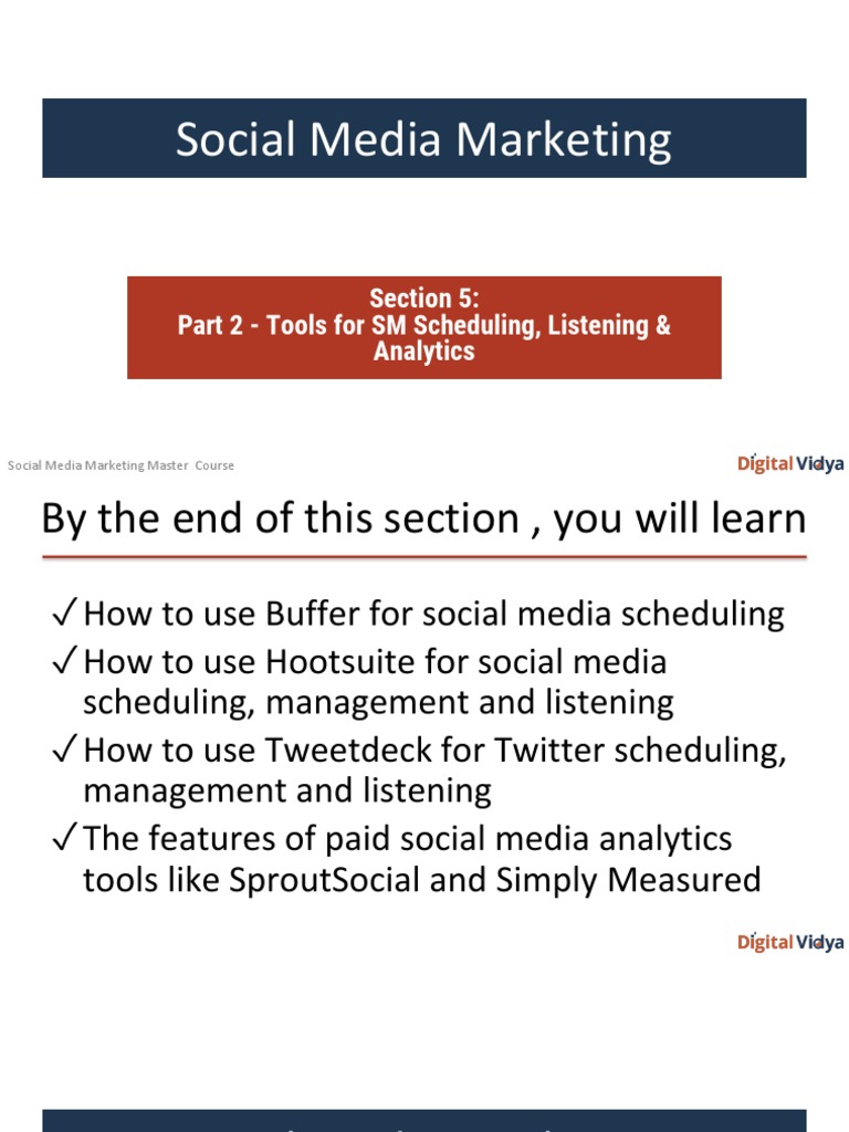 Session 5 Part 2 Tools For SM Scheduling Listening Analytics | PDF