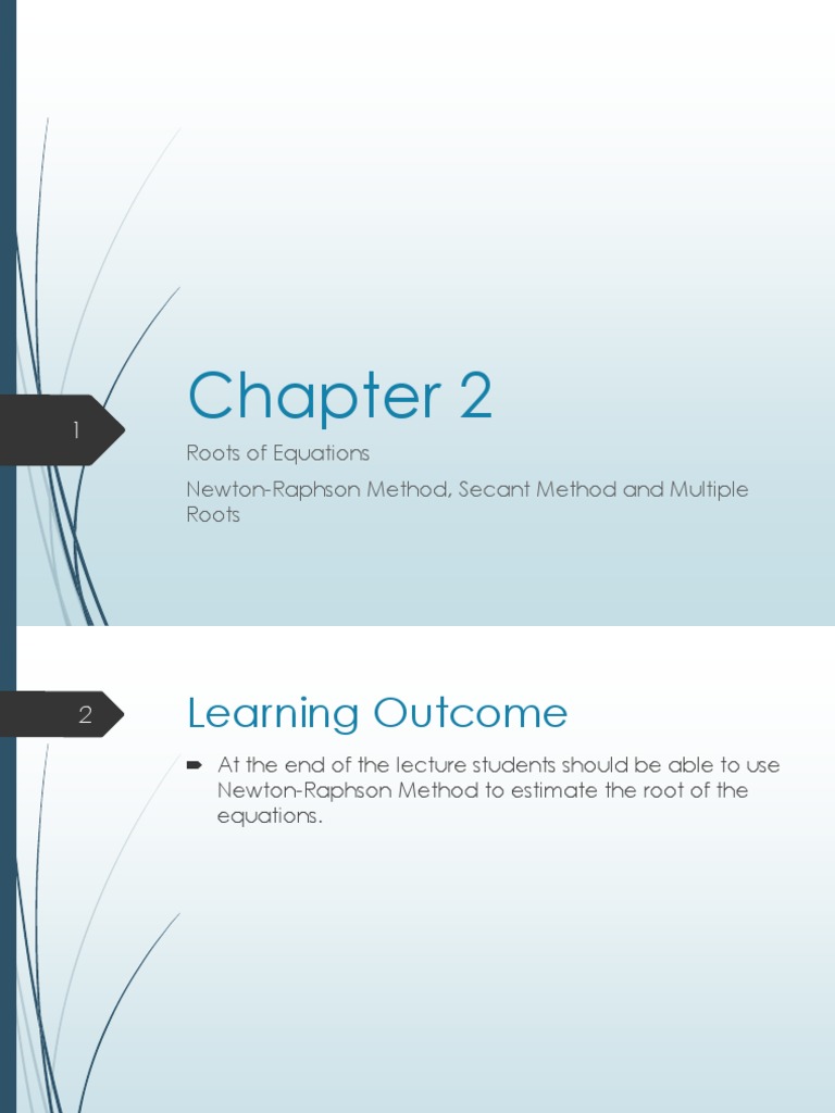 Newton-Raphson and Secant Methods | PDF | Tangent | Derivative