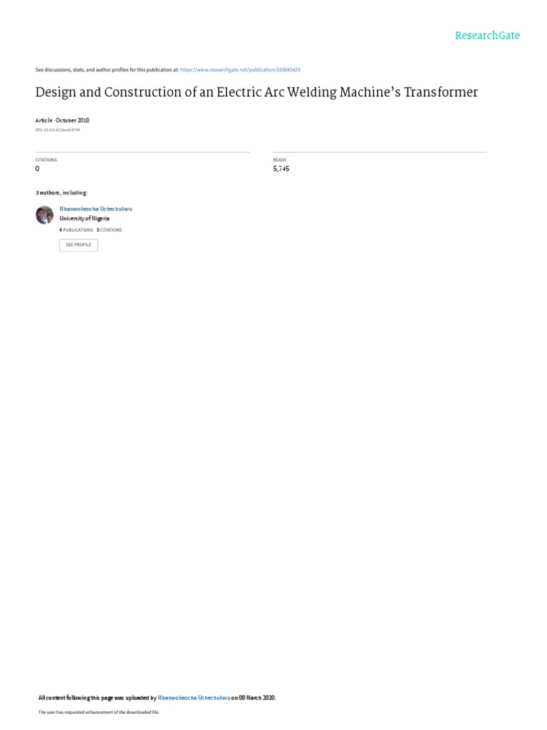 Welding Transformer Design Guide | PDF | Transformer | Inductor