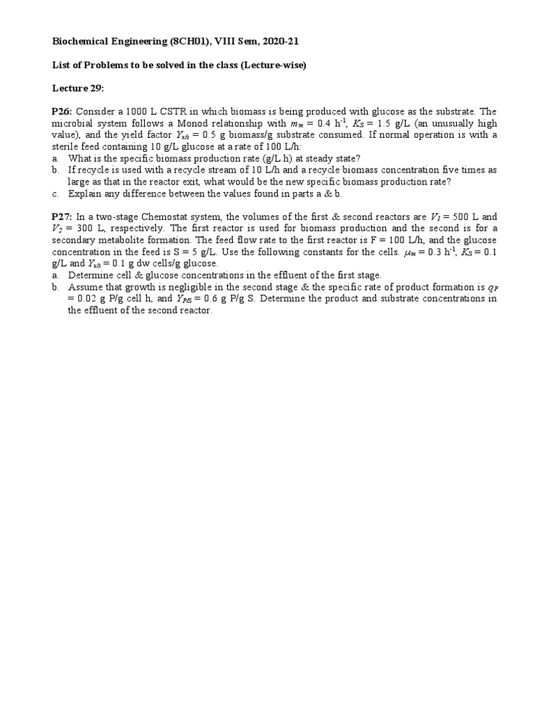 List of Problems-Lec29 | PDF