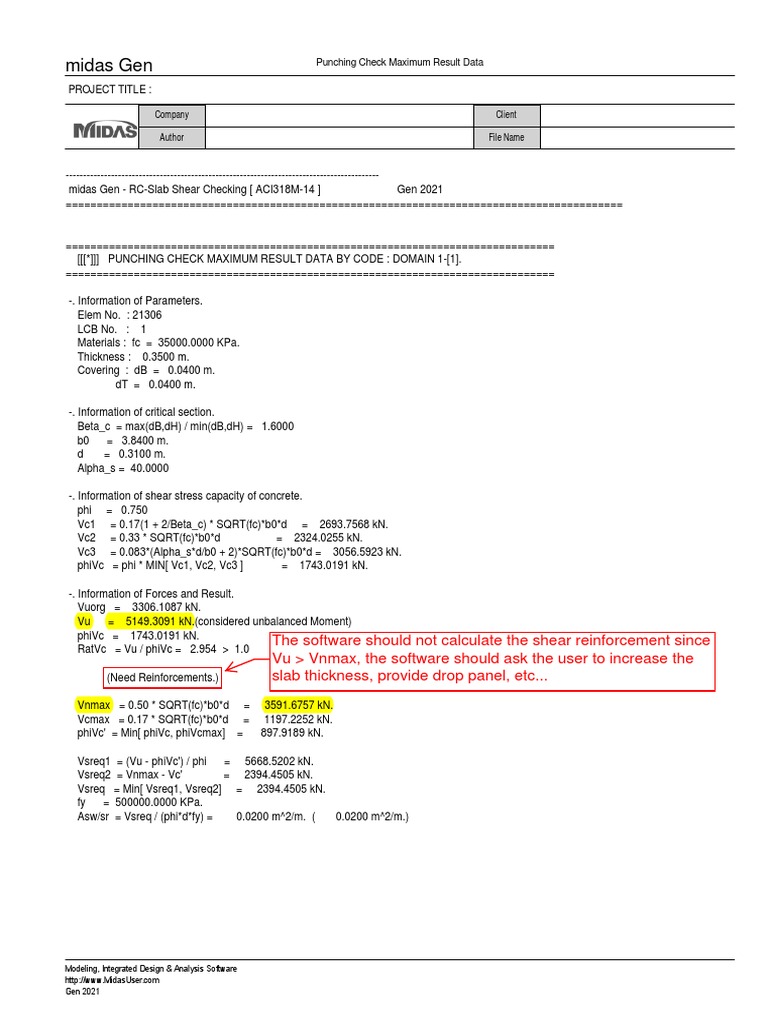 Punching Check (Design Result) | PDF