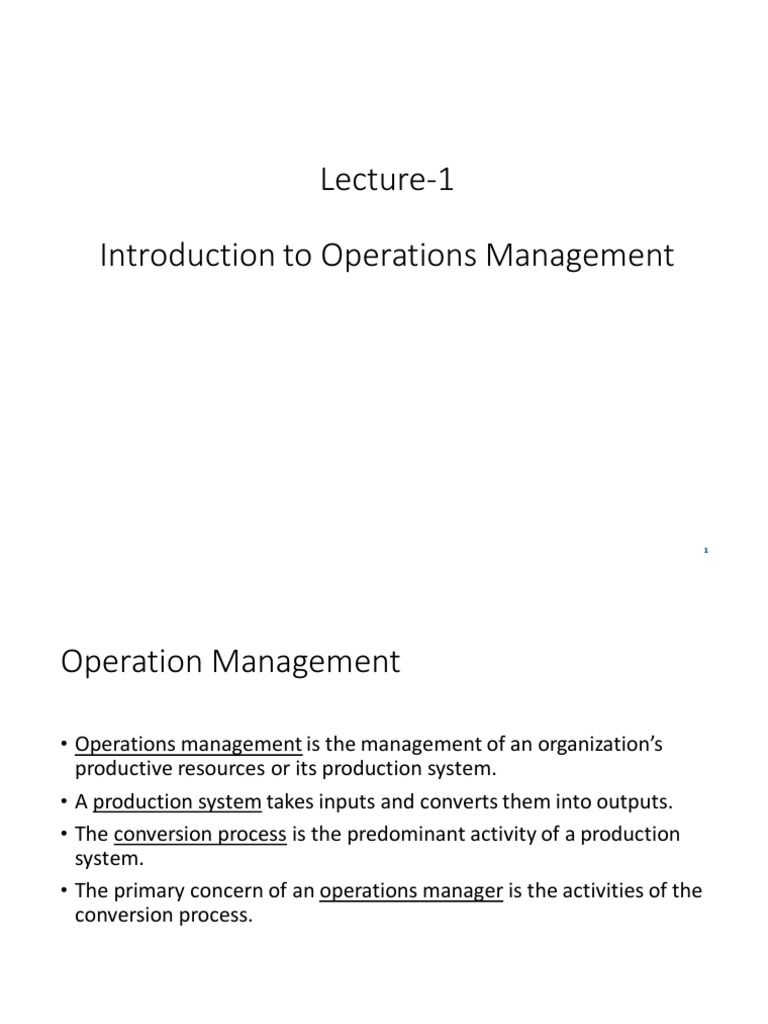Ppt's Operations Management | PDF | Supply Chain | Strategic Management