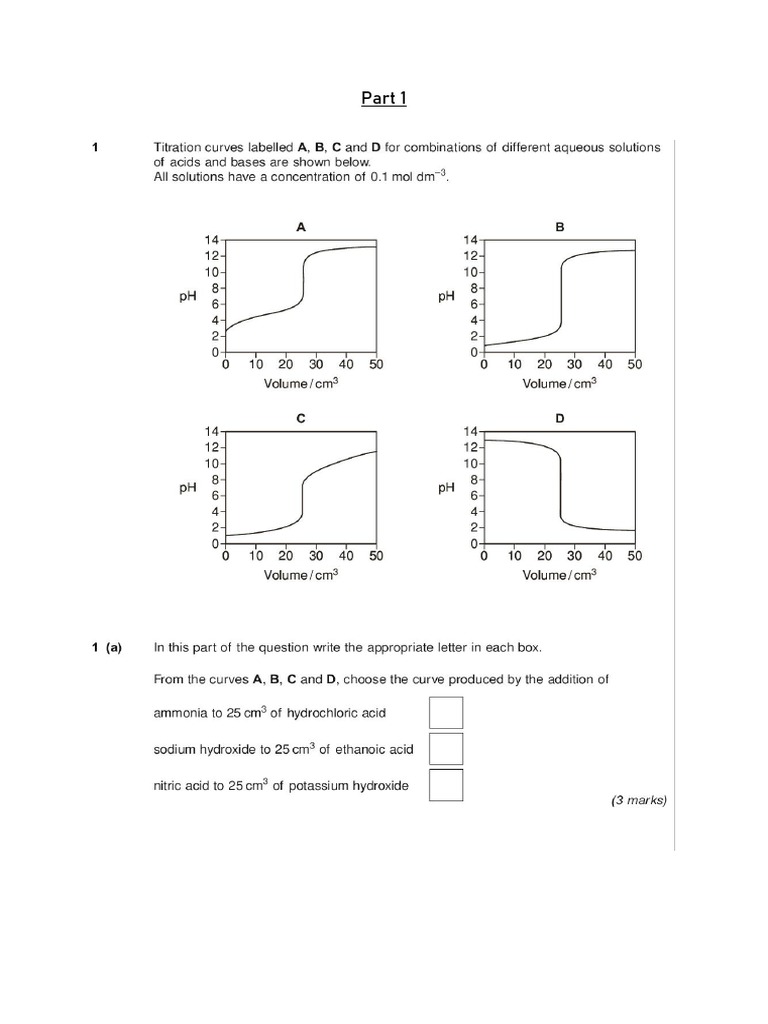 S7 11012021 Acid Base Titrations WS With ANSWERS | PDF | Mole (Unit ...