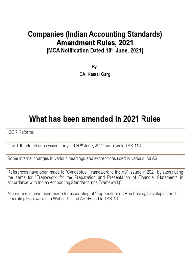 Companies (Ind AS) Amendment Rules, 2021 | PDF | Libor | Interbank ...