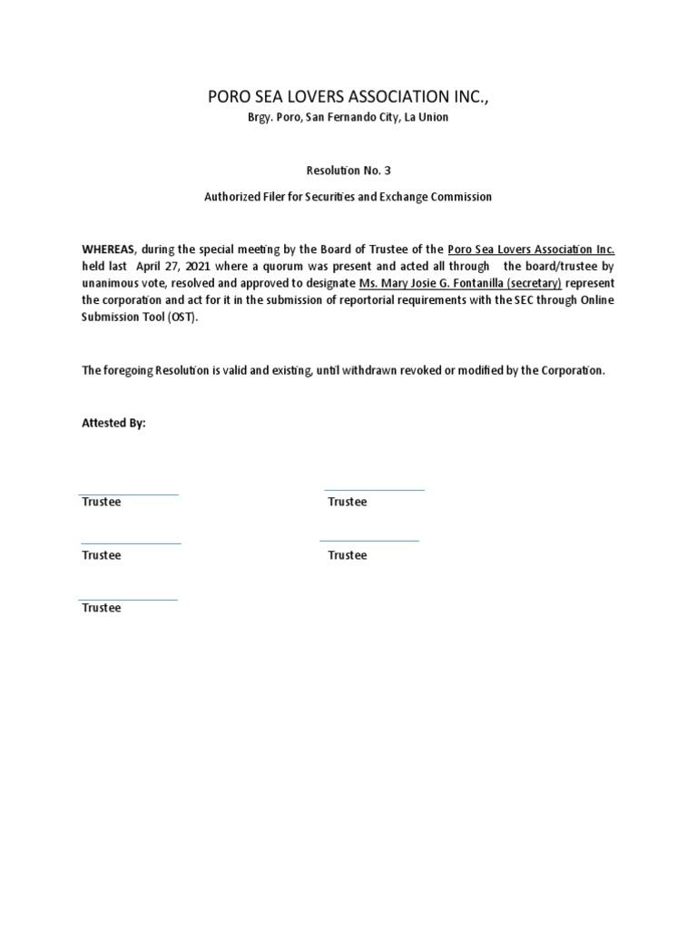 Poro Sea Lovers Association Inc. | PDF