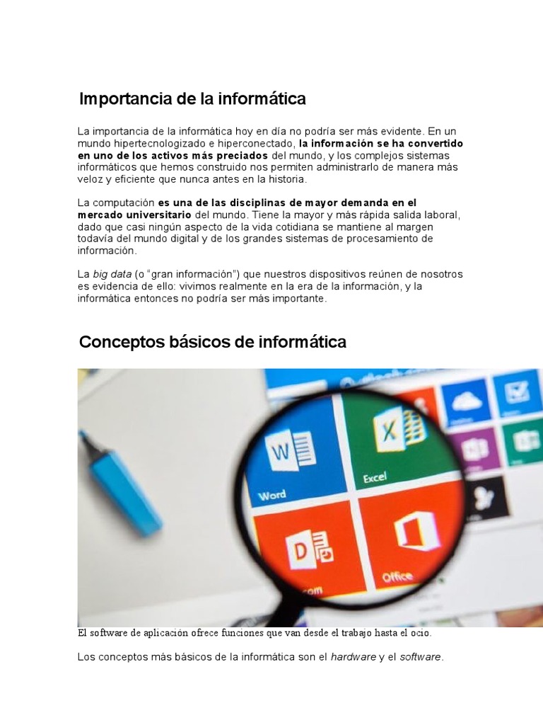 Importancia de La Informática | PDF | Hardware de la computadora ...