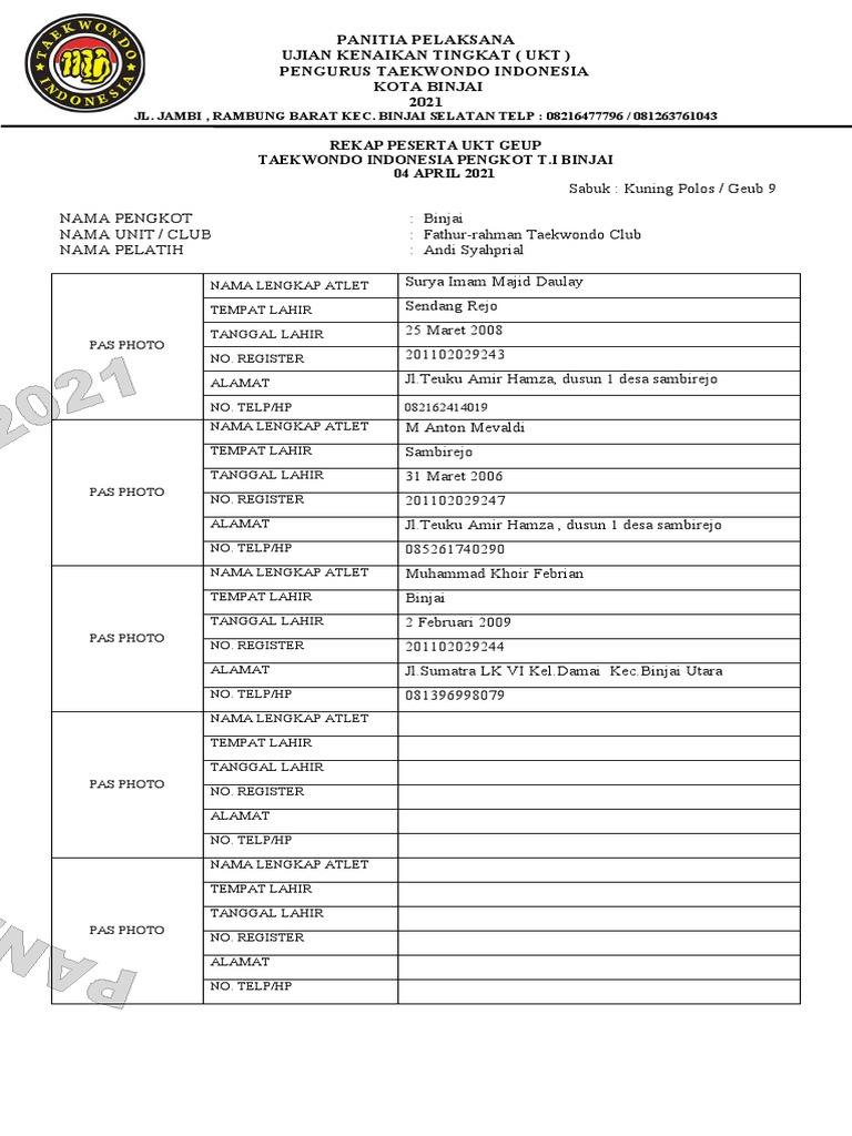 FORMULIR UKT FTC Geub 9 | PDF