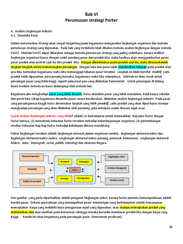 Strategi Porter: Analisis Industri dan Persaingan | PDF | Pengelolaan ...