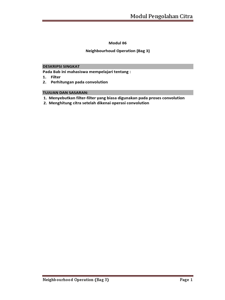 Modul 6 Neighbourhood Operation - Bagian 3 | PDF