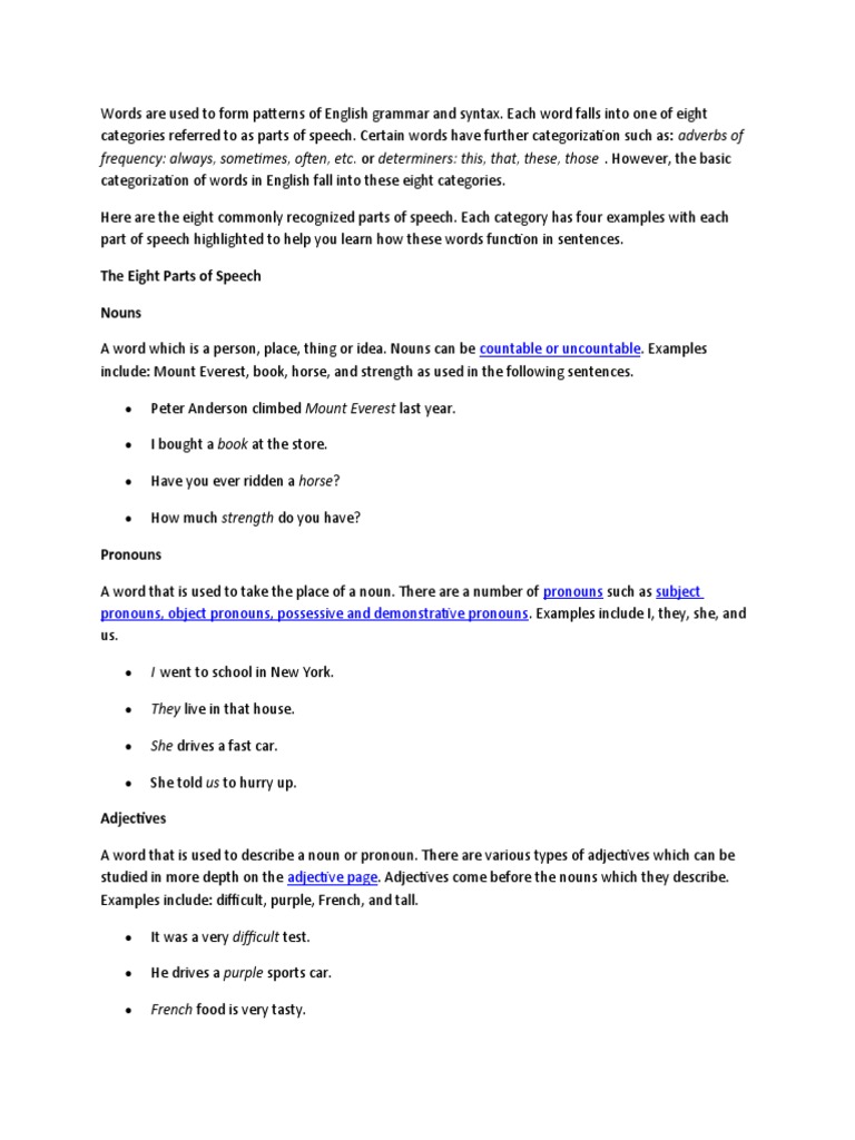 Understanding Parts of Speech | PDF | Part Of Speech | English Grammar