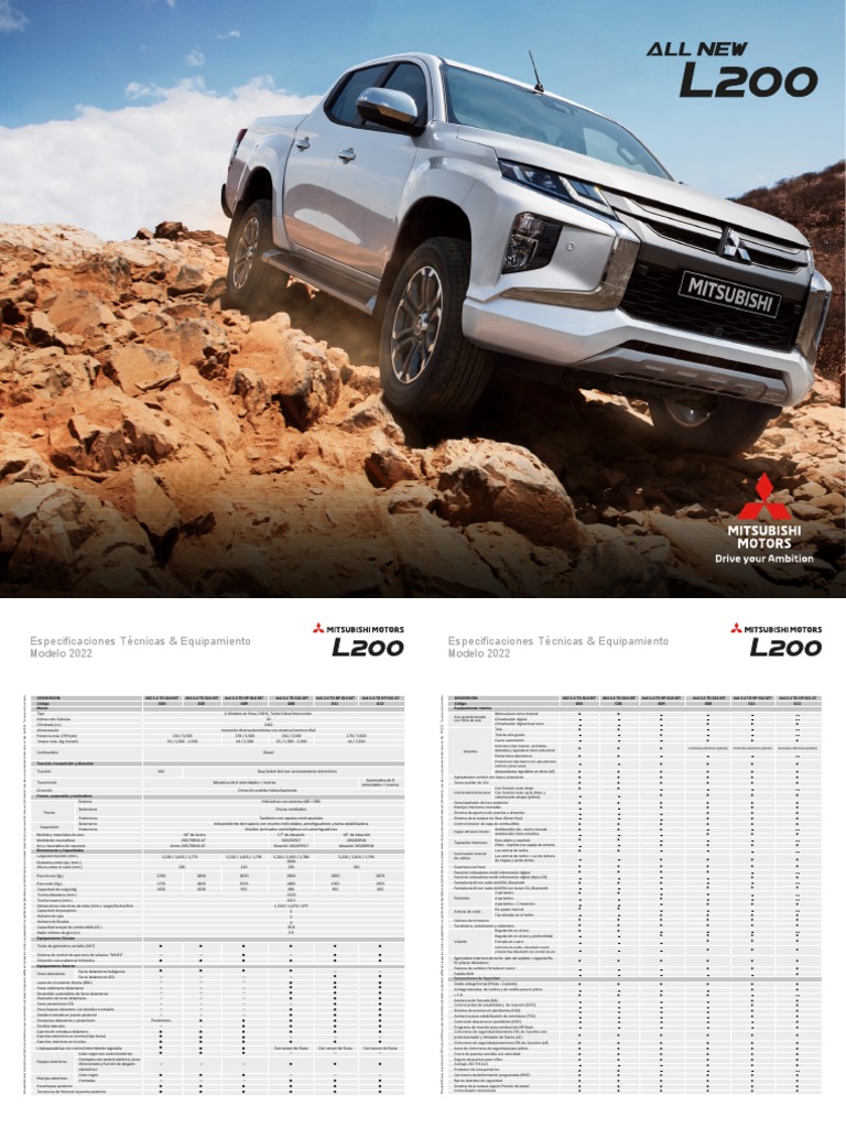 Specs New l200 | PDF | Tracción en las cuatro ruedas | Fabricantes de ...