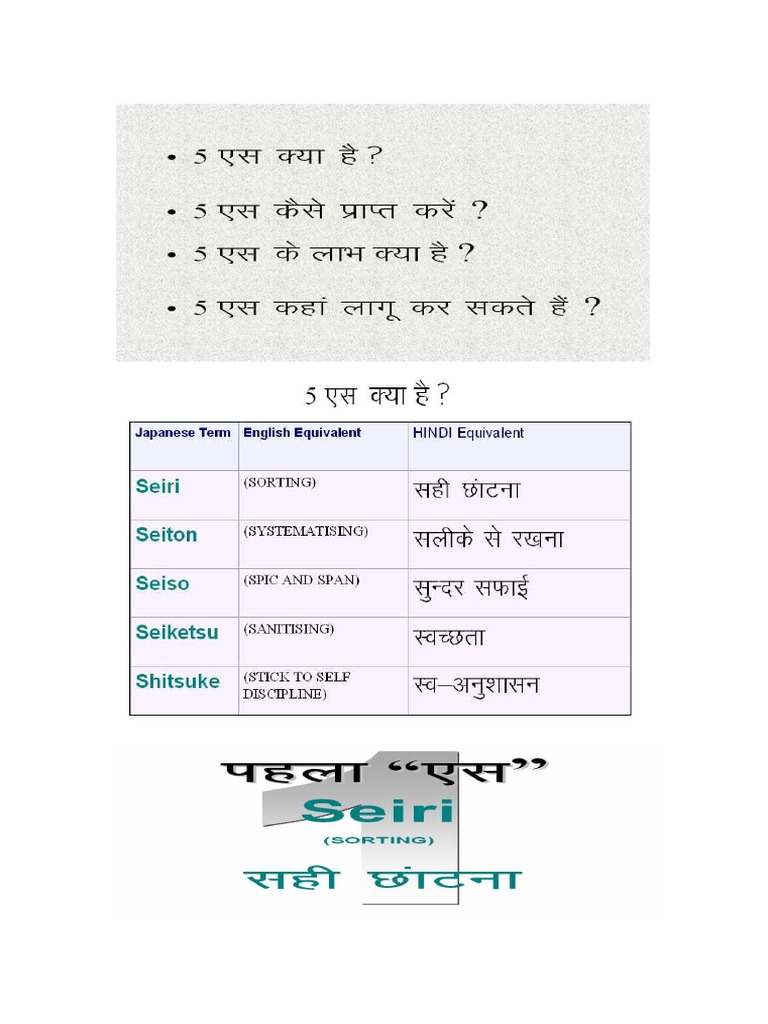 5s in Hindi | PDF