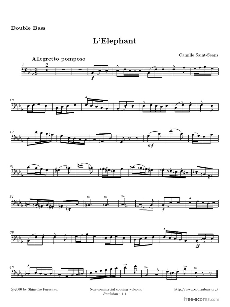 Saint Saens Camille L 039 Elephant | PDF | Entertainment (General)