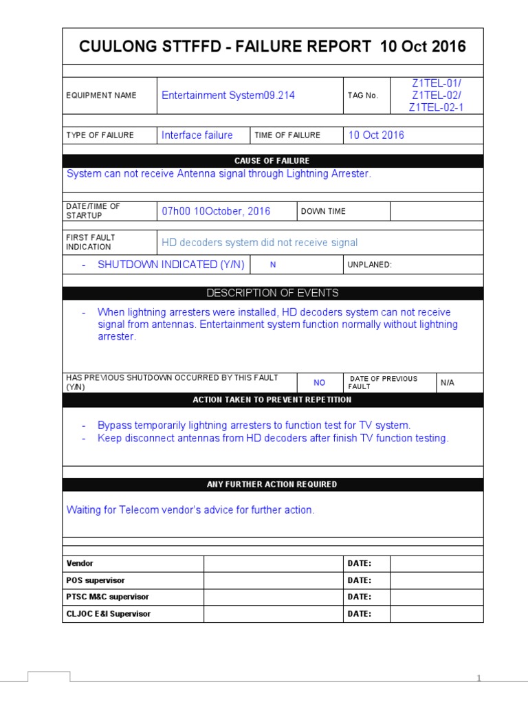 Entertainment System Failure Report 1 | PDF | Electronics | Electrical ...