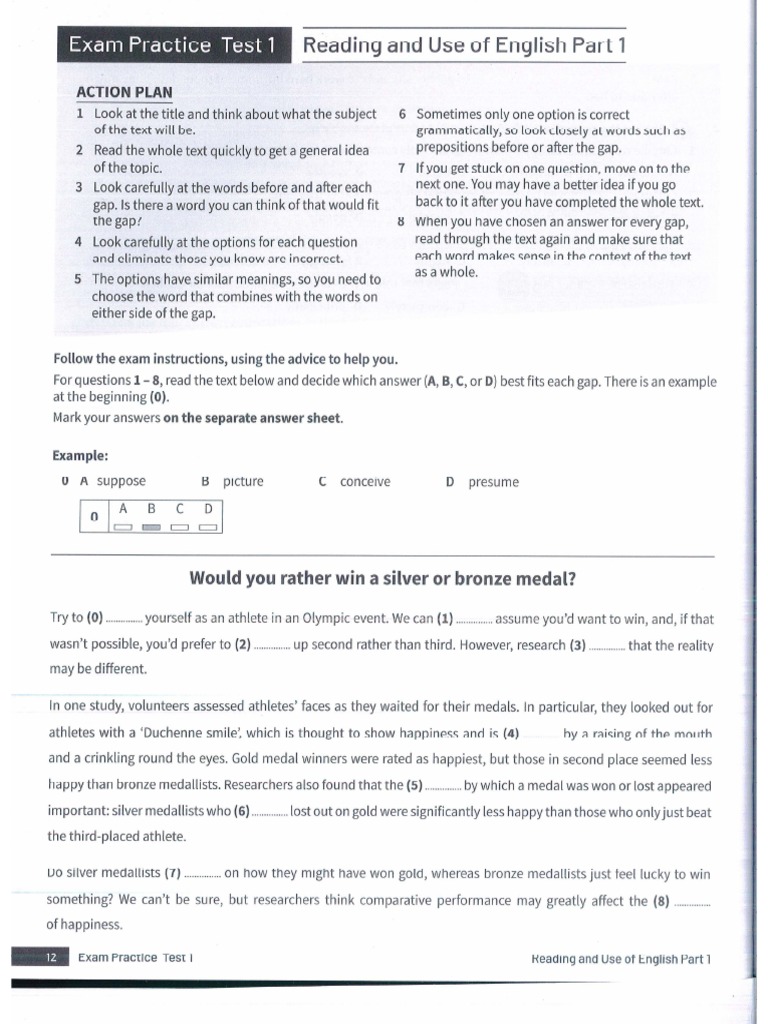 CAE Trainer Nou 2 Test 1 | PDF