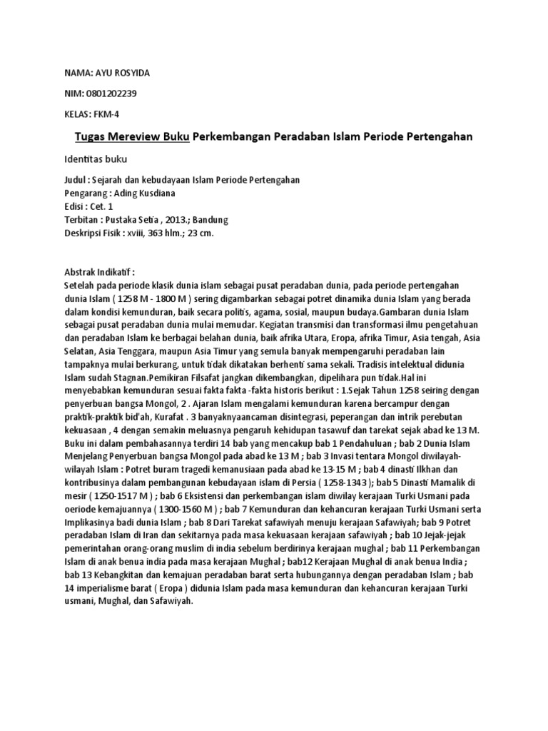 Peradaban Islam Abad Pertengahan | PDF