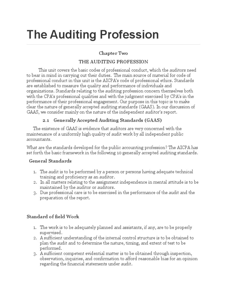 The Auditing Profession | PDF | Certified Public Accountant | Audit