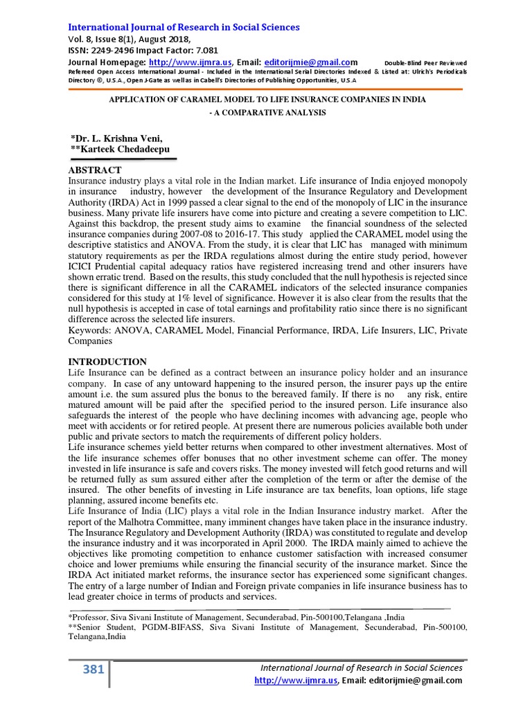 Application of Caramel Model To Life Ins | PDF | Insurance | Life Insurance